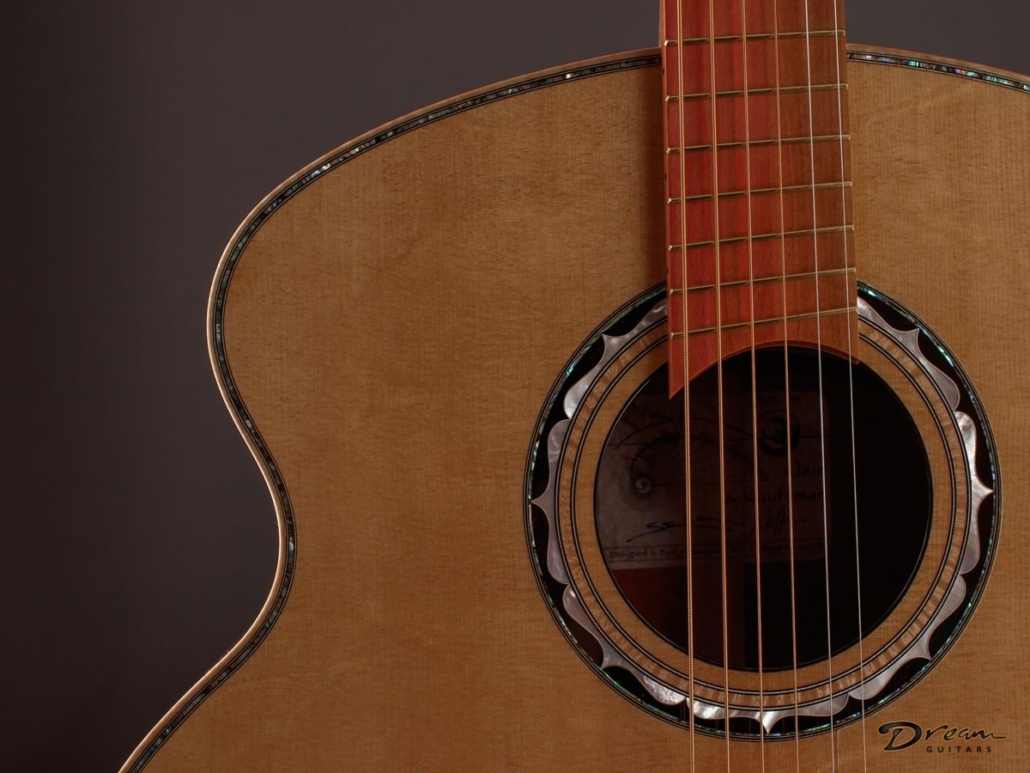 Brand New Klein Big Pink 457, Pink Ivory/Bearclaw Sitka - Dream Guitars