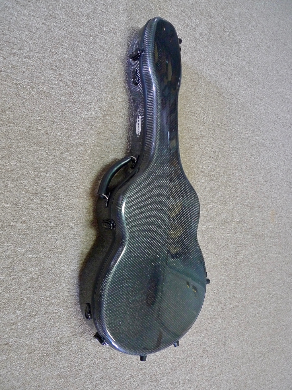 Hoffee Deluxe Carbon Fiber Case, OM/000, Black/Blue, Includes Padded ...