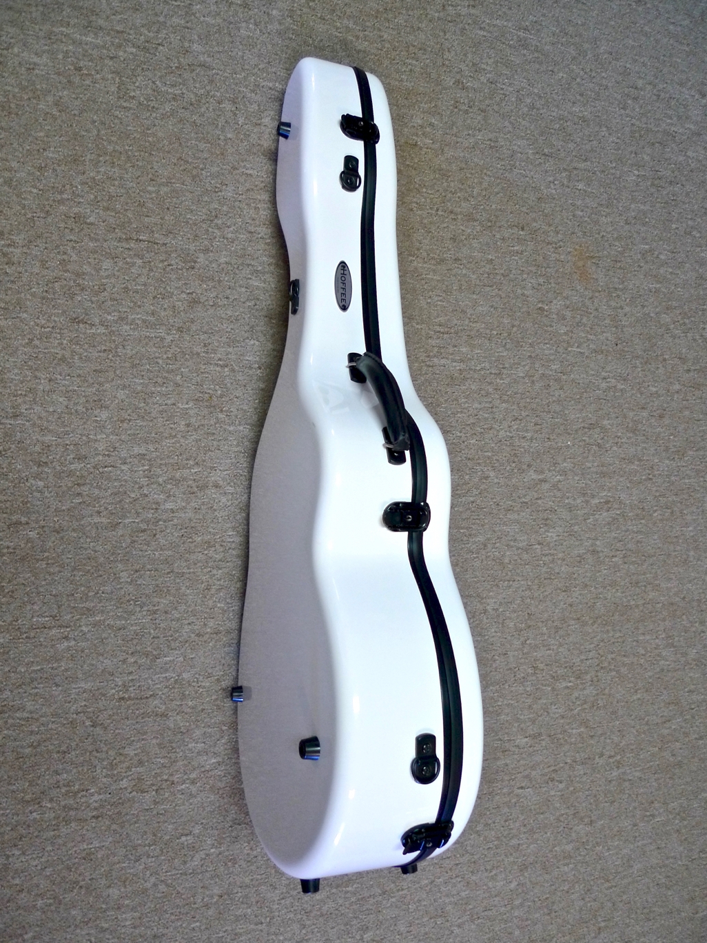 Hoffee Deluxe Carbon Fiber Case, Dreadnought, White/Blue, Includes ...