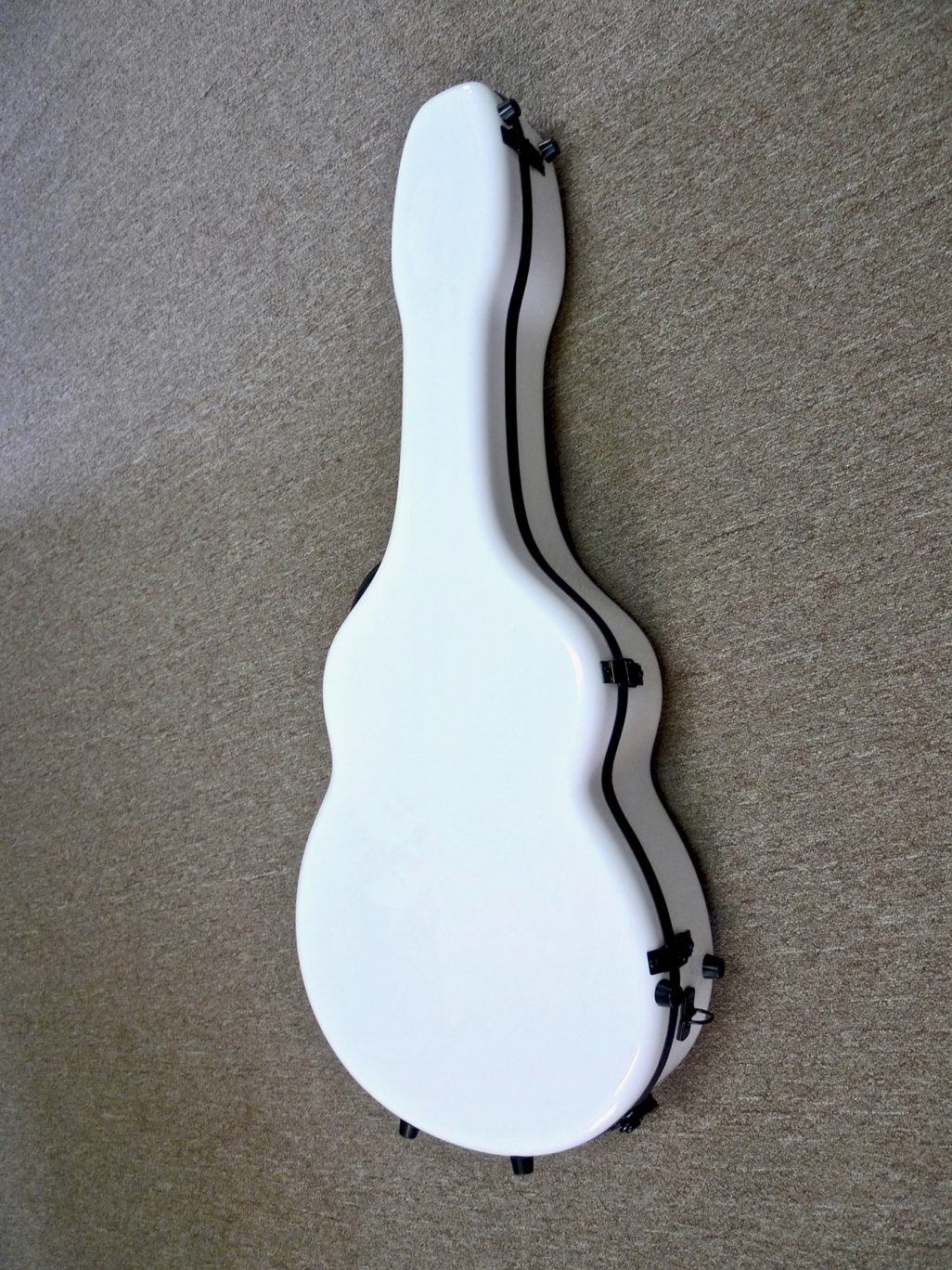 Hoffee Deluxe Carbon Fiber Case, Dreadnought, White/Red, Includes ...