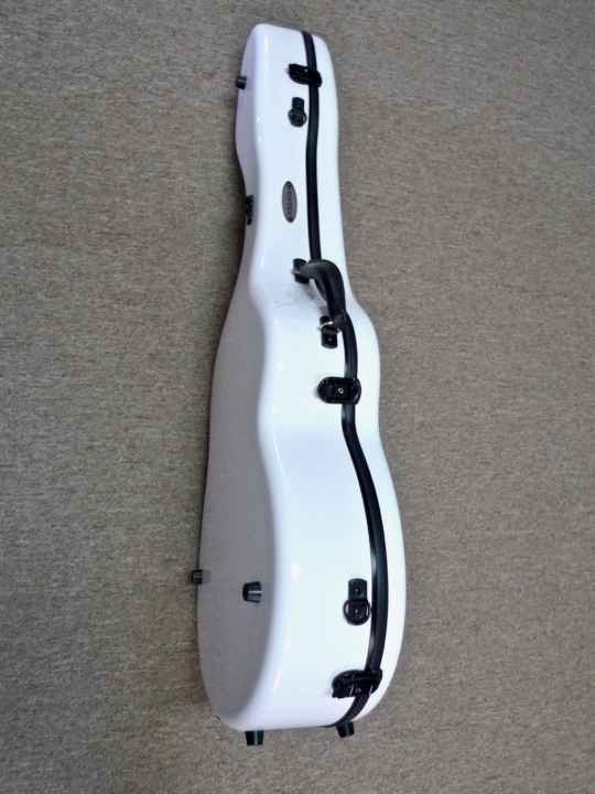 Hoffee Deluxe Carbon Fiber Case, Dreadnought, White/Red, Includes ...